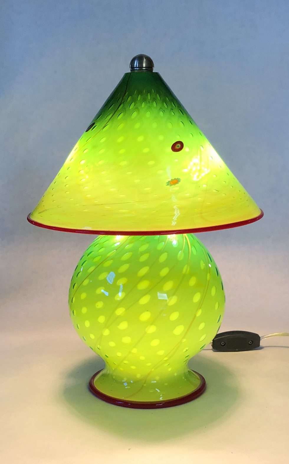 4767 -Gem Table Lamp Aquarium with Bubbles - Strini Art Glass