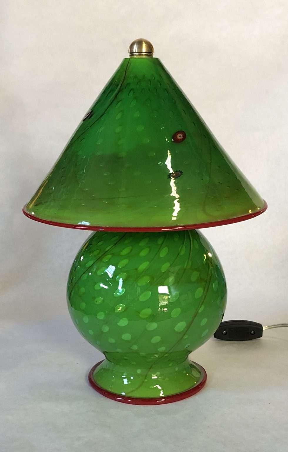 4767 -Gem Table Lamp Aquarium with Bubbles - Strini Art Glass