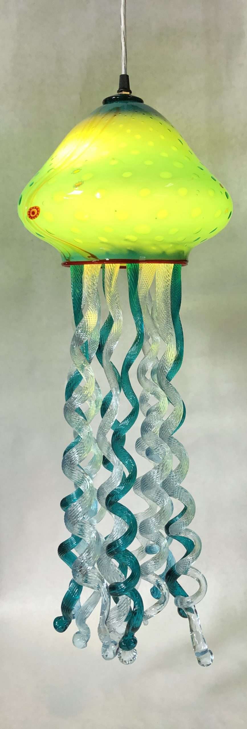 4631-Large JellyFish Pendant Lamp - Strini Art Glass