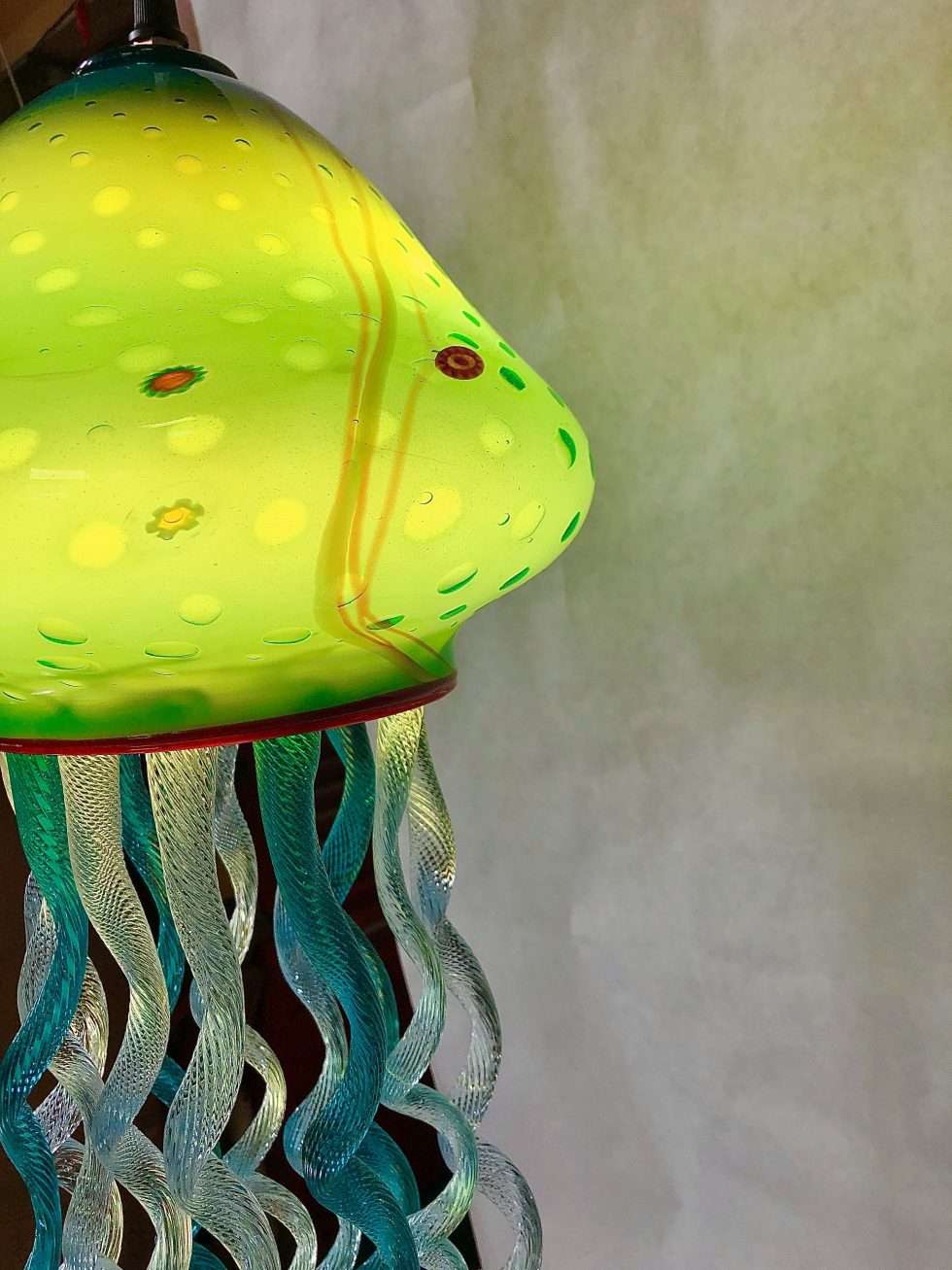 4631-Large JellyFish Pendant Lamp - Strini Art Glass