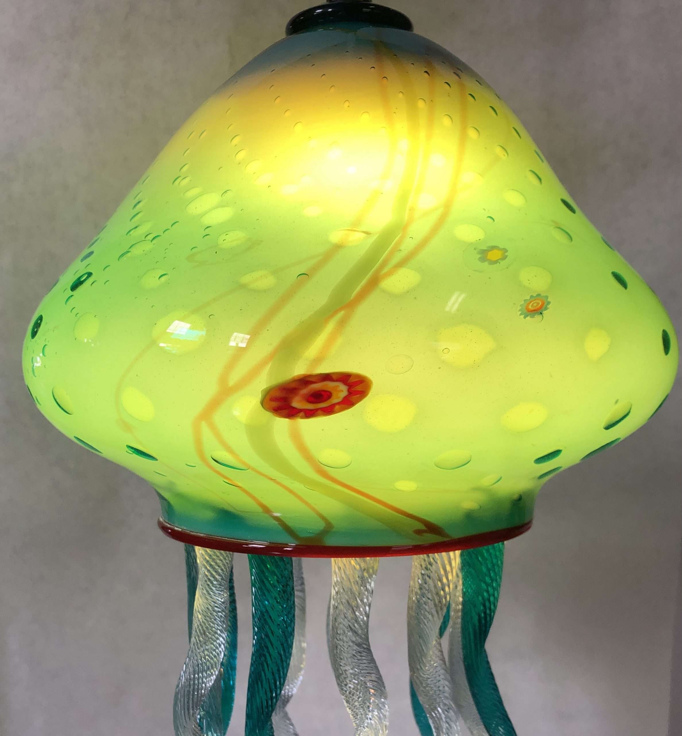 4631-Large JellyFish Pendant Lamp - Strini Art Glass