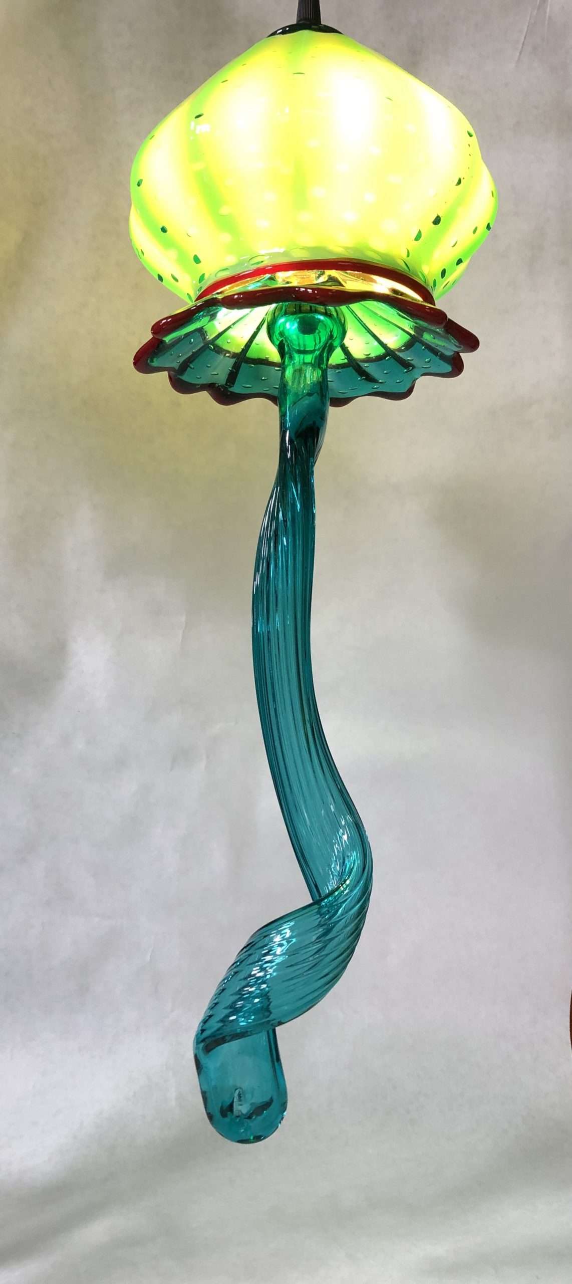 4625-Turquoise Lemon BJF pendant lamp - Strini Art Glass