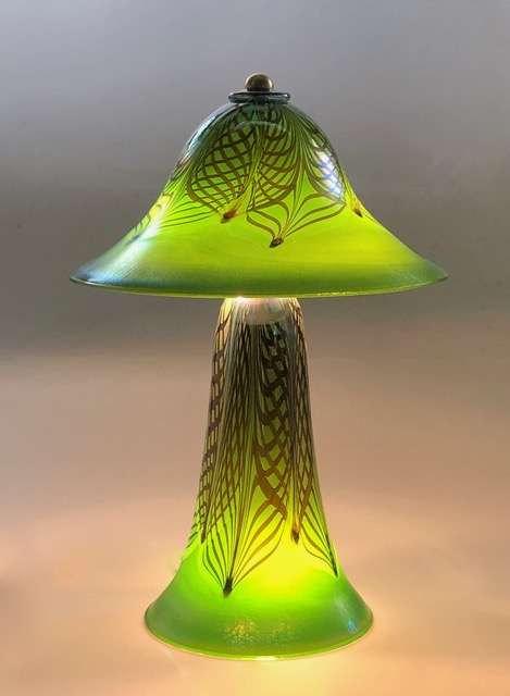 Moss Green Luster Double Decorated Lace - Strini Art Glass