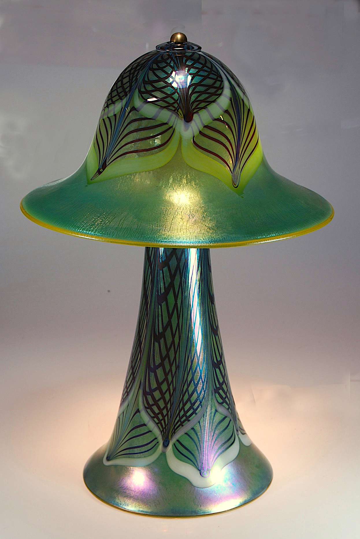 Moss Green Luster Double Decorated Lace - Strini Art Glass