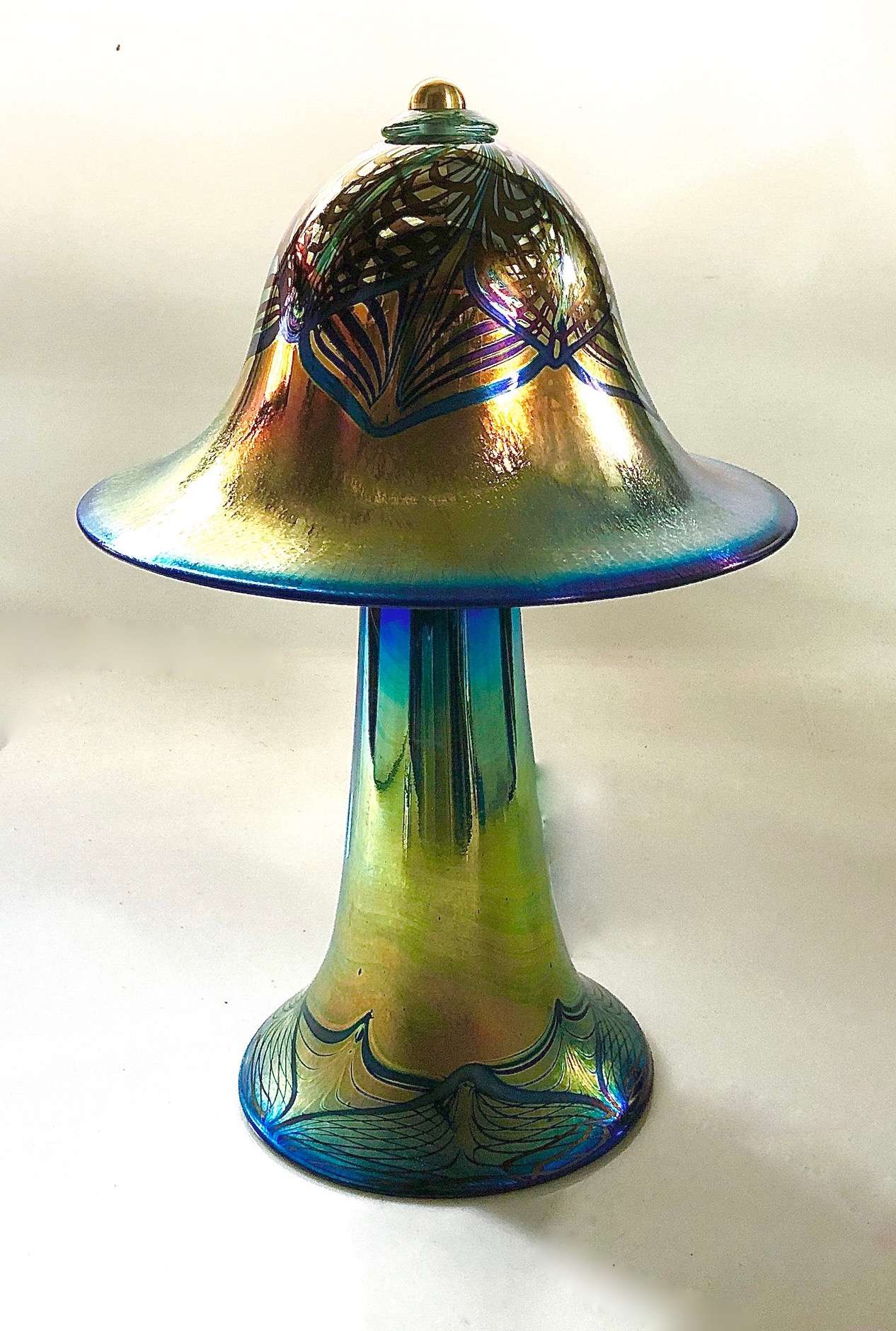 Blue Luster Double Decorated Lace /. NOW SOLD - Strini Art Glass